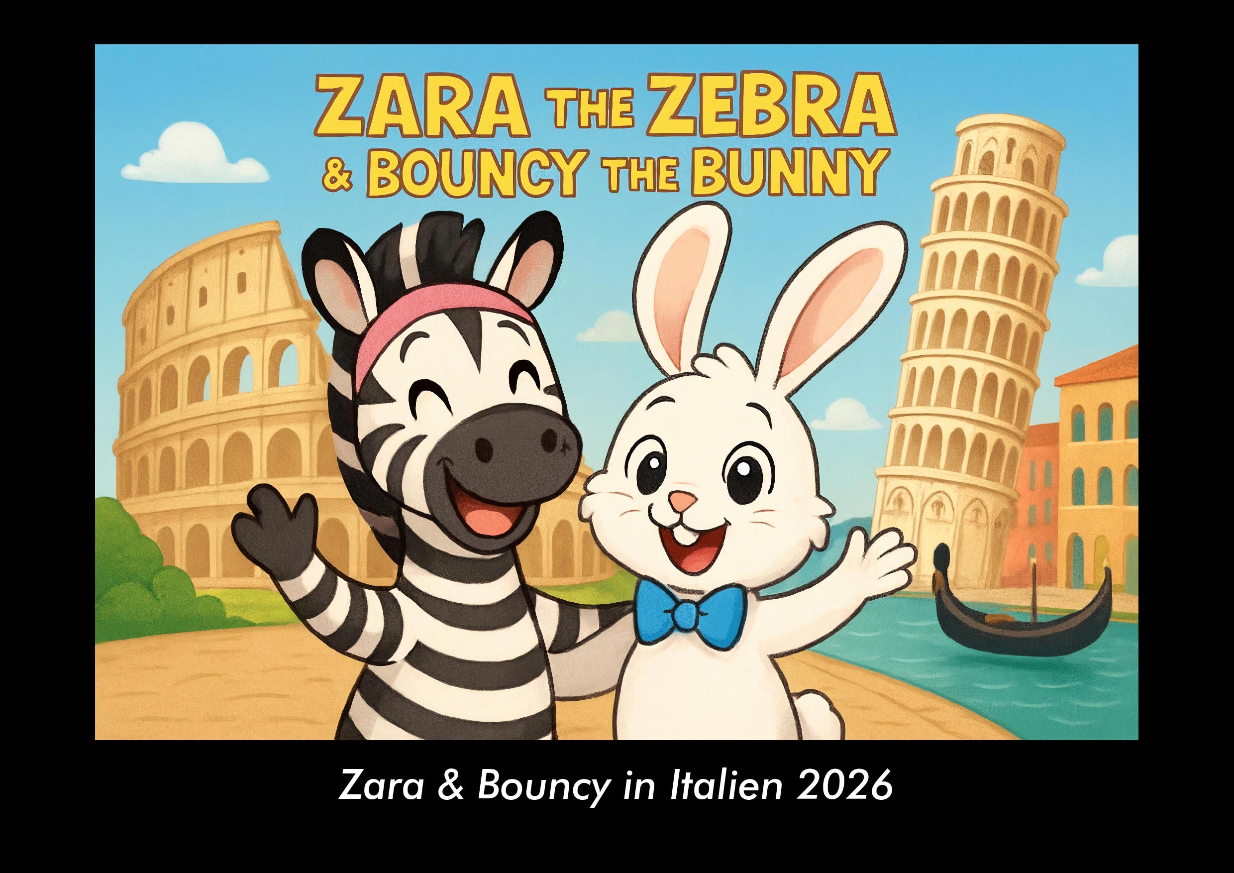Zara & Bouncy in Italy 2026 photo calendar in A3, A4, A5 and landscape